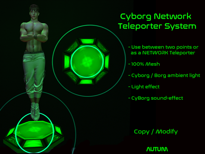 Second Life Marketplace - Autum - Mesh Cyborg Teleporter Network System
